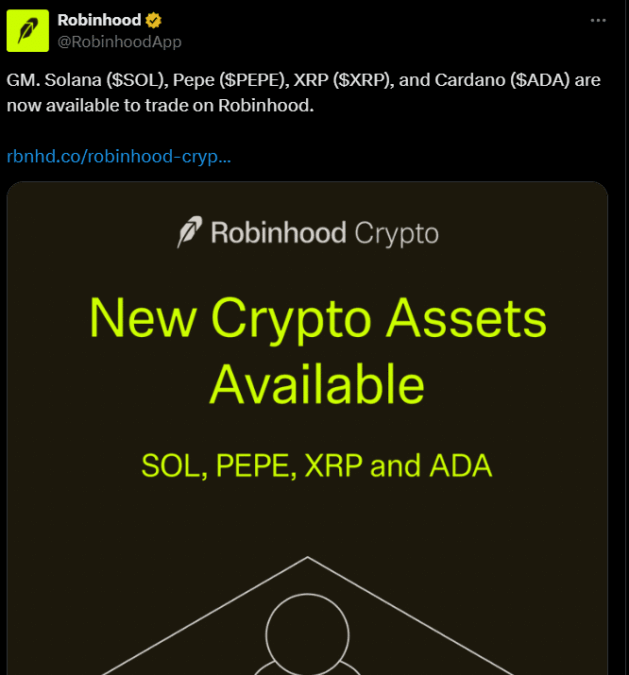 Robinhood Re-lists SOL at $216 After Year-Long Removal at $16